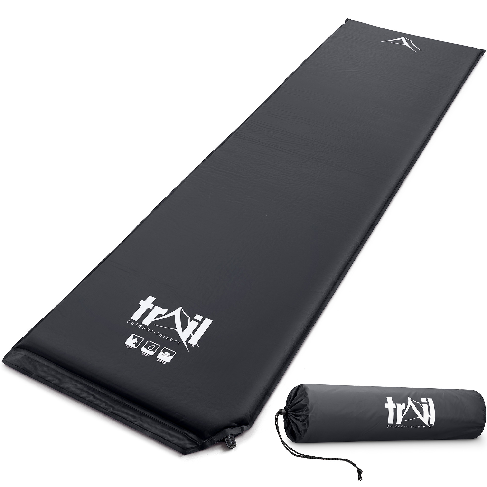Single Camping Mat Self Inflating Inflatable Camp Roll Mattress With ...