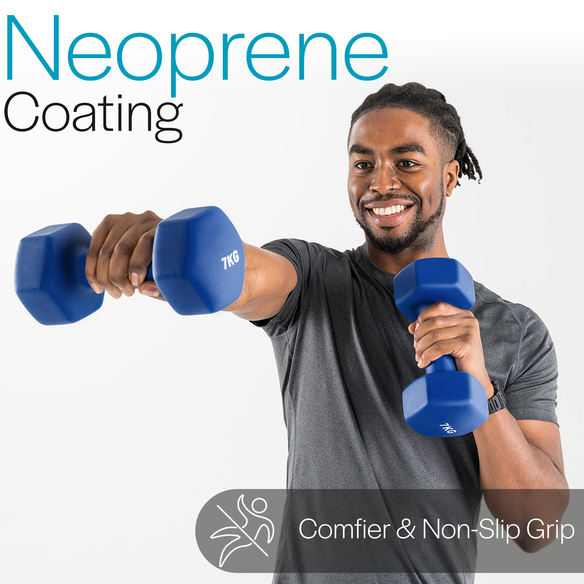 Neoprene Hex Dumbbells Set Of 2 Cast Iron Hexagonal Hand Weights Core ...