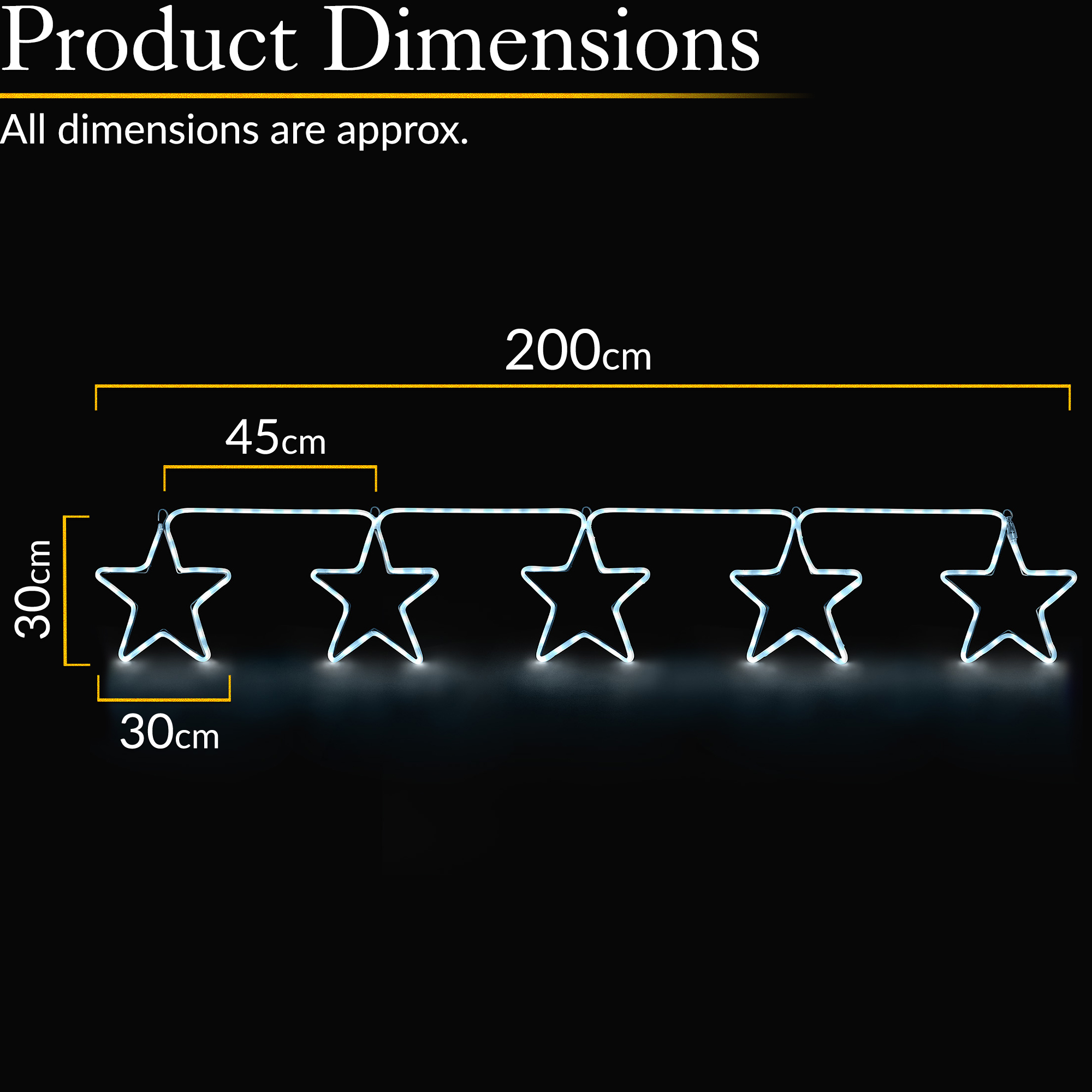 Star Rope Light Outdoor Christmas Decoration Large LED Xmas Wall ...