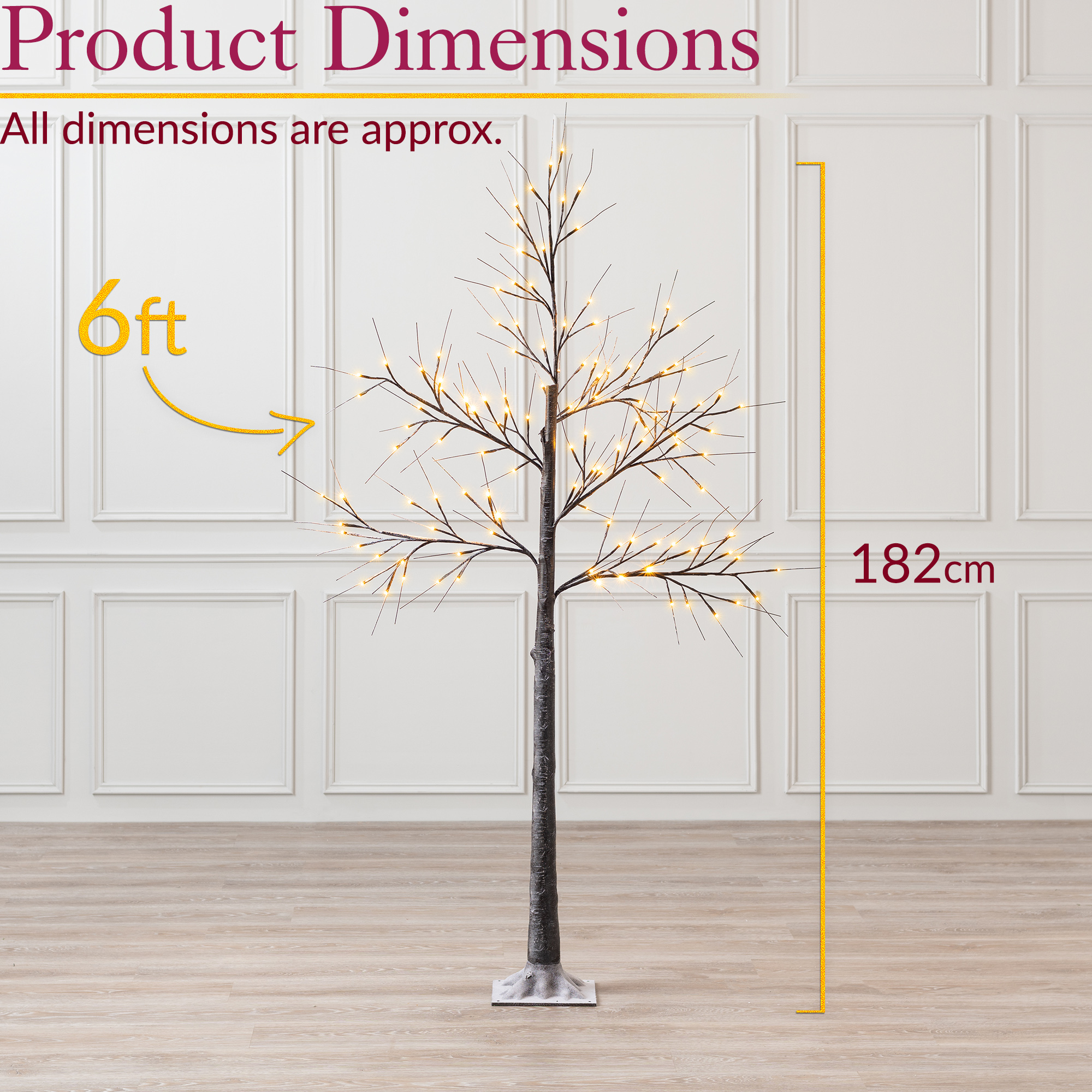 Snowy Twig Tree Light Up Birch LED Christmas Decoration Indoor Outdoor ...