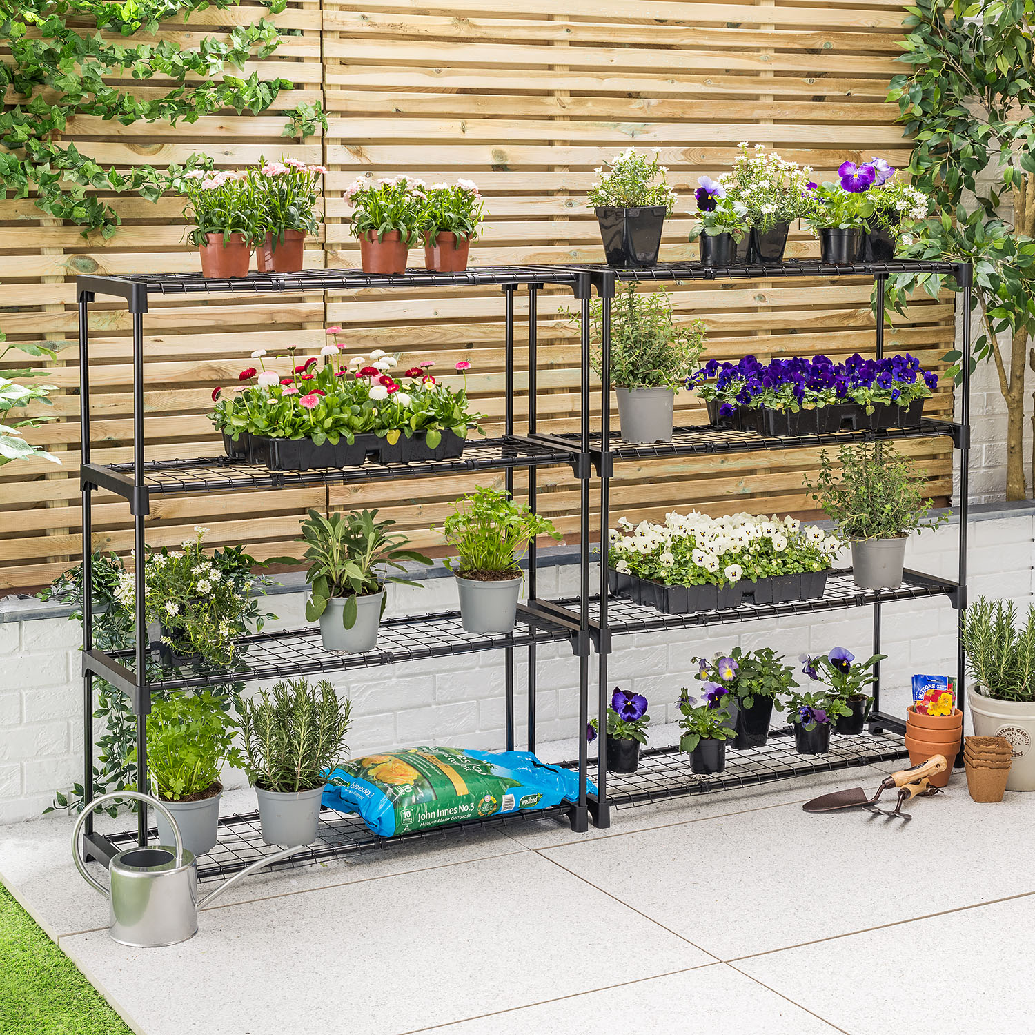 Greenhouse Staging 4 Tier Garden Shelving Plant Stand Rack 107.5cm x ...