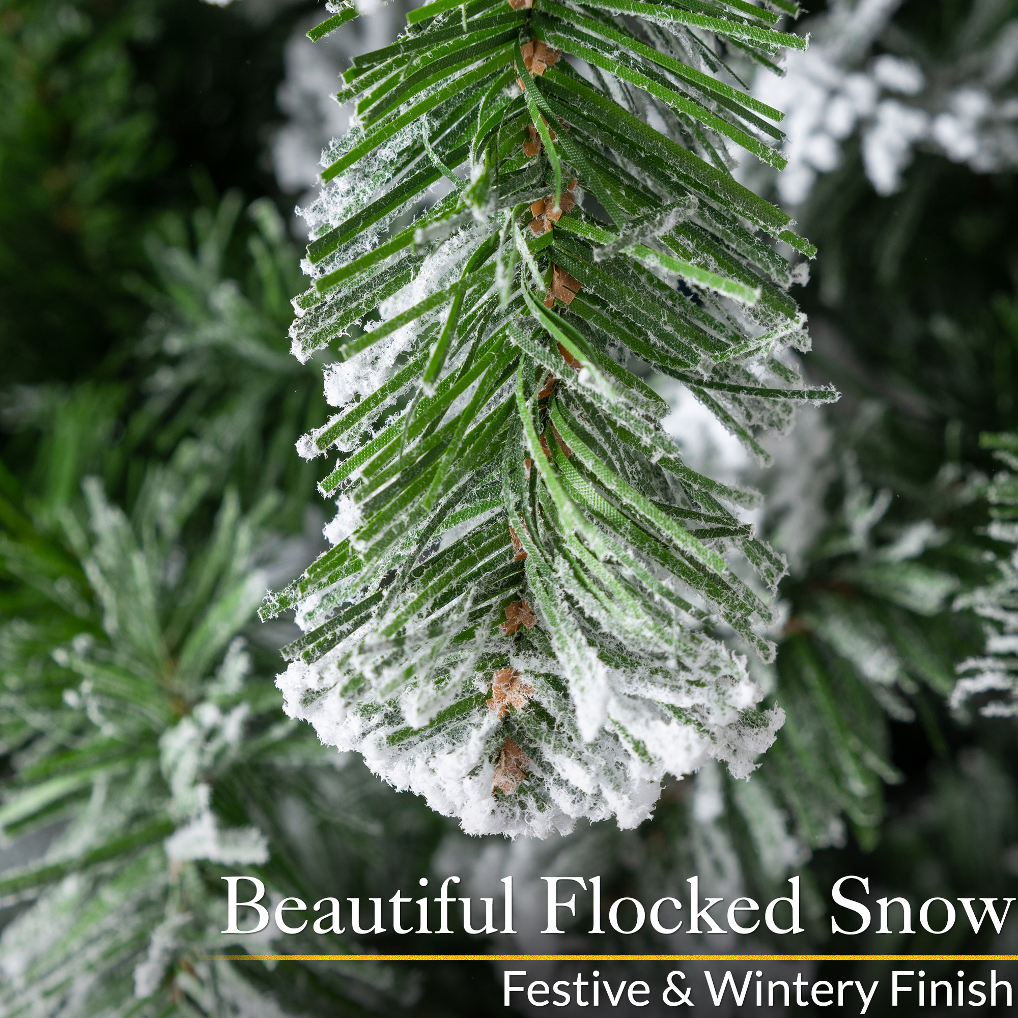 Christow Flocked Artificial Christmas Tree Chamonix Spruce 5ft 6ft 7ft ...