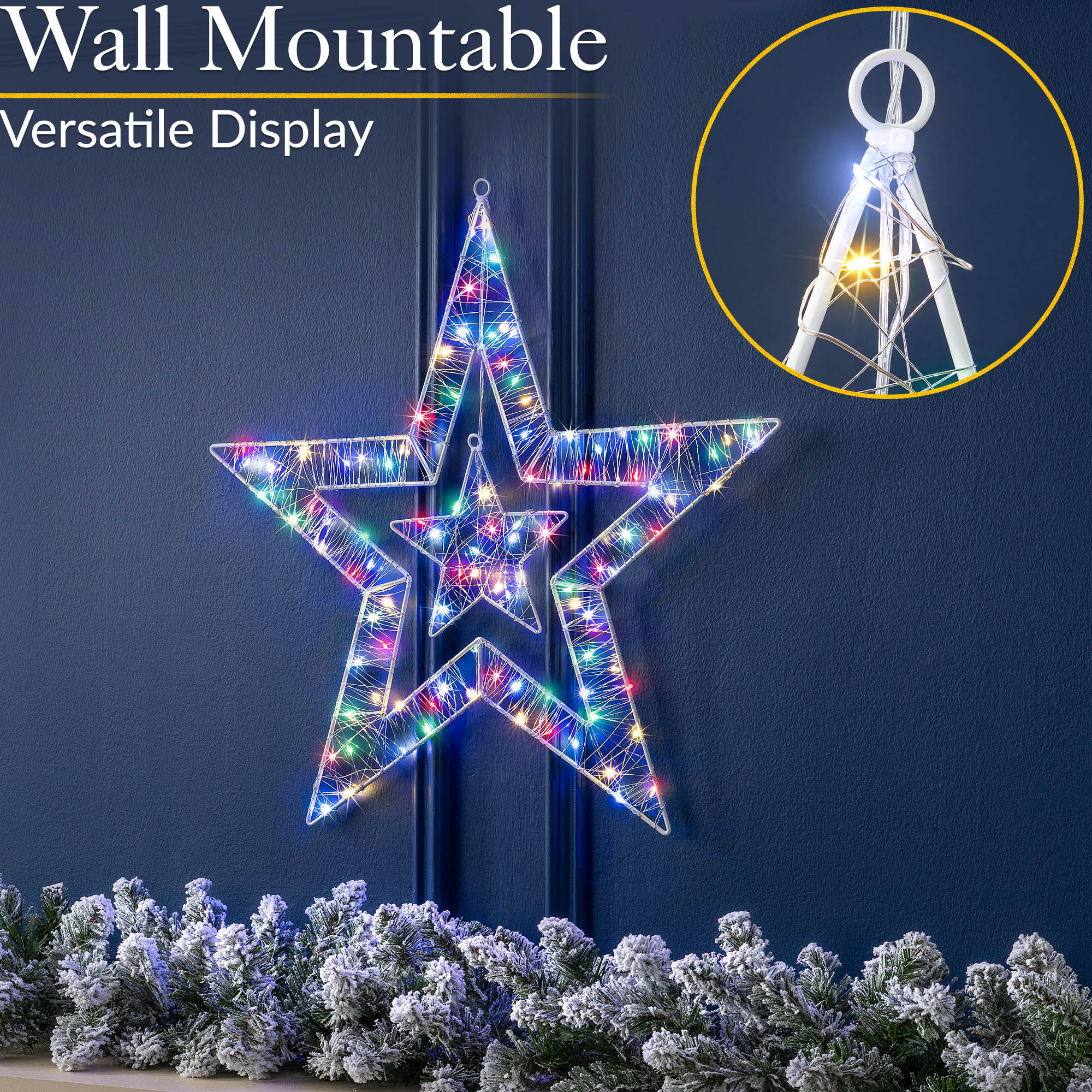 Star Christmas Light Micro LED Battery Operated with Timer Indoor ...