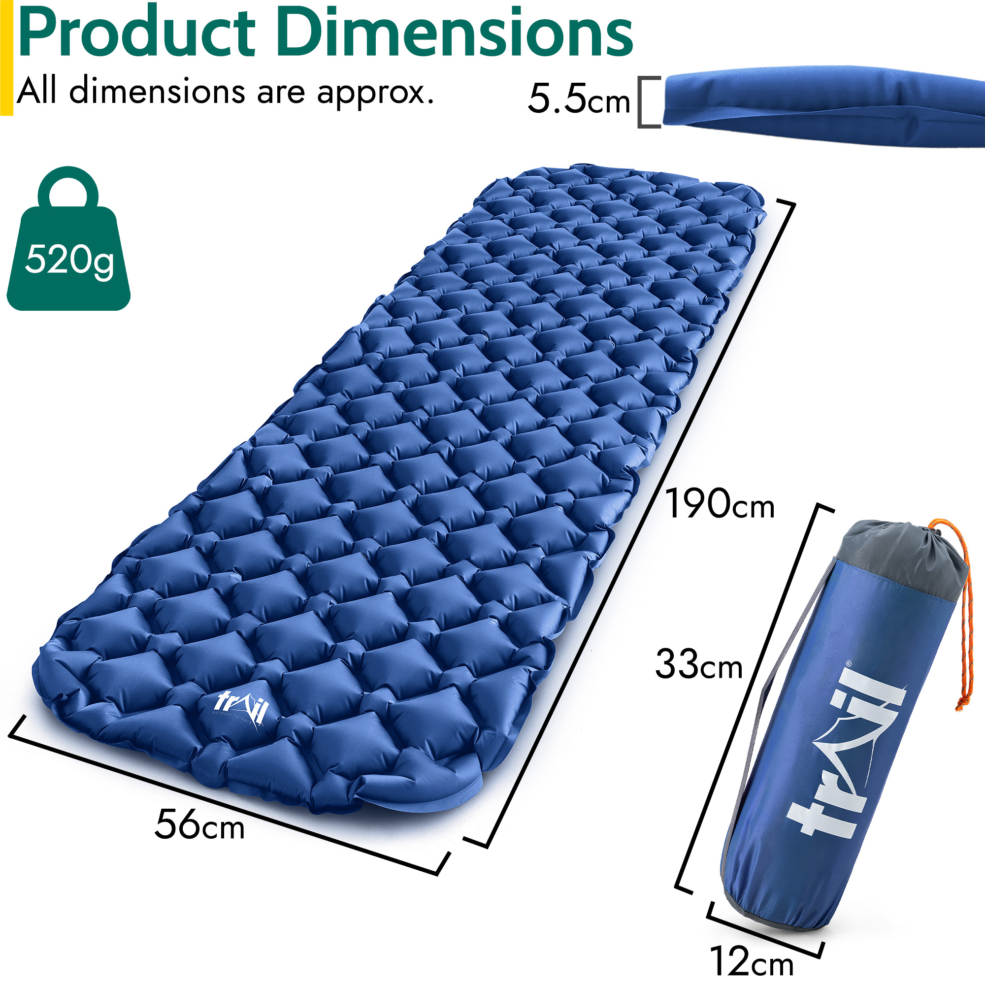 Lightweight Sleeping Mat Ultra Light Inflatable Camping Air Pad ...