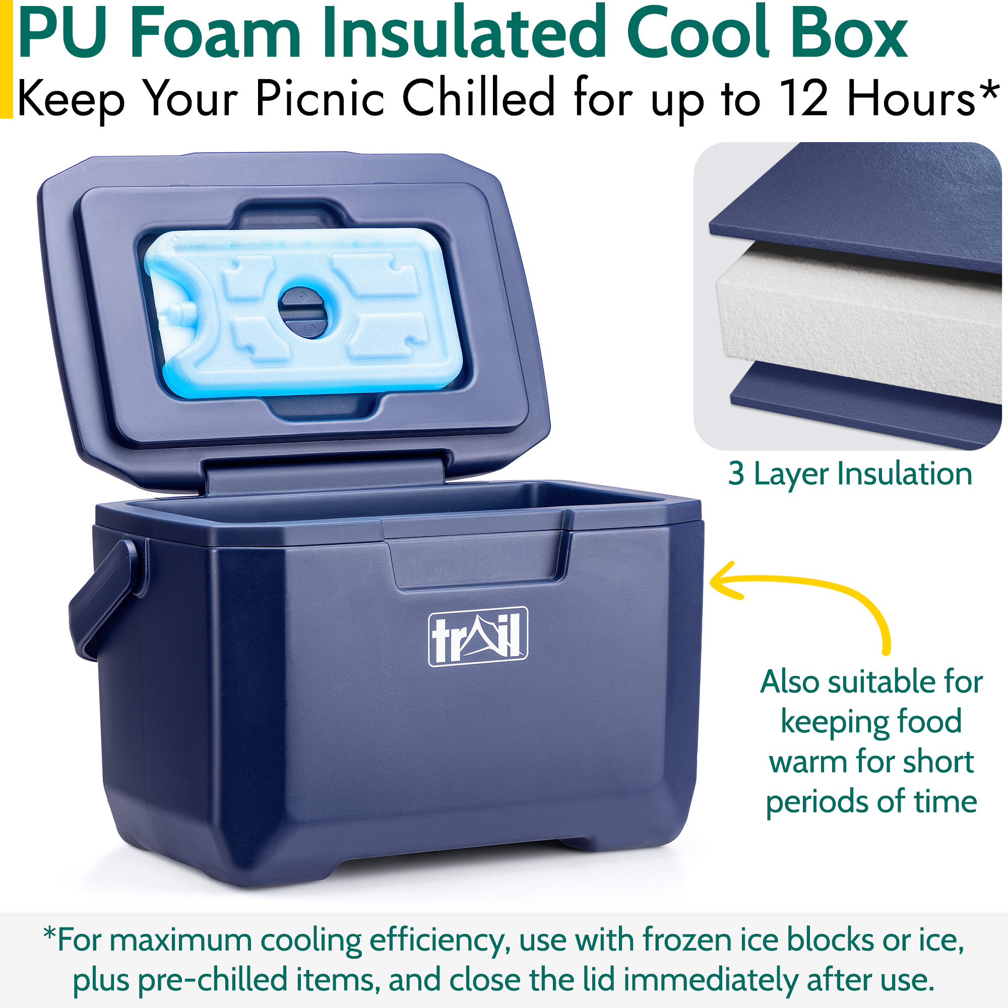 Small Cool Box 5L Insulated Hard Cooler Hot Cold Food Drink Picnic ...